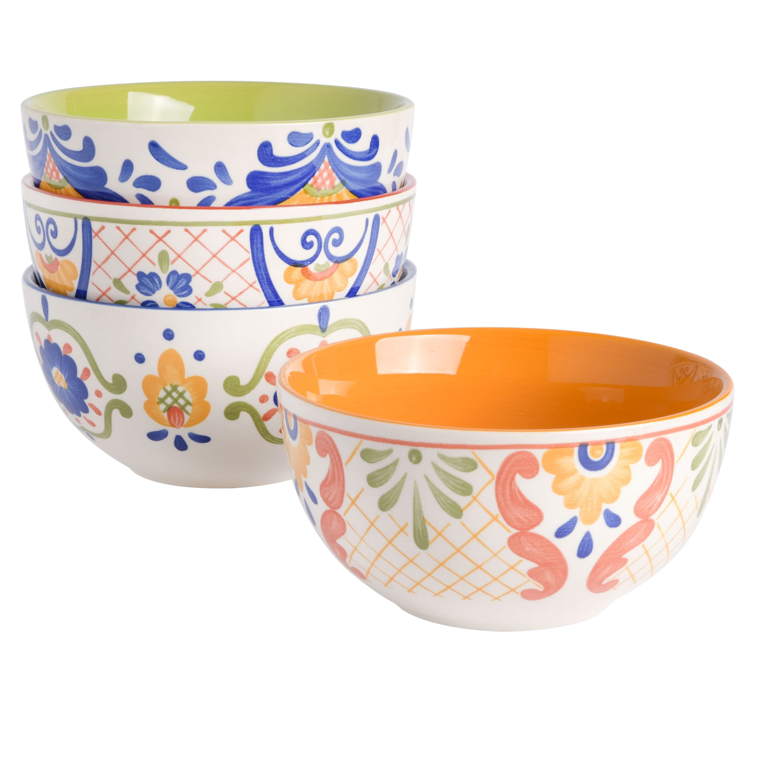 6 Inch Rustic Stoneware Cereal Bowl Set of 4 - Walmart.com
