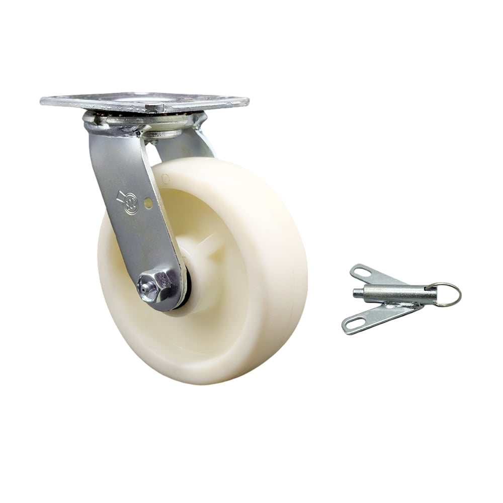 6 Inch SS Nylon Swivel Caster with Delrin Bearing and Swivel Lock SCC ...