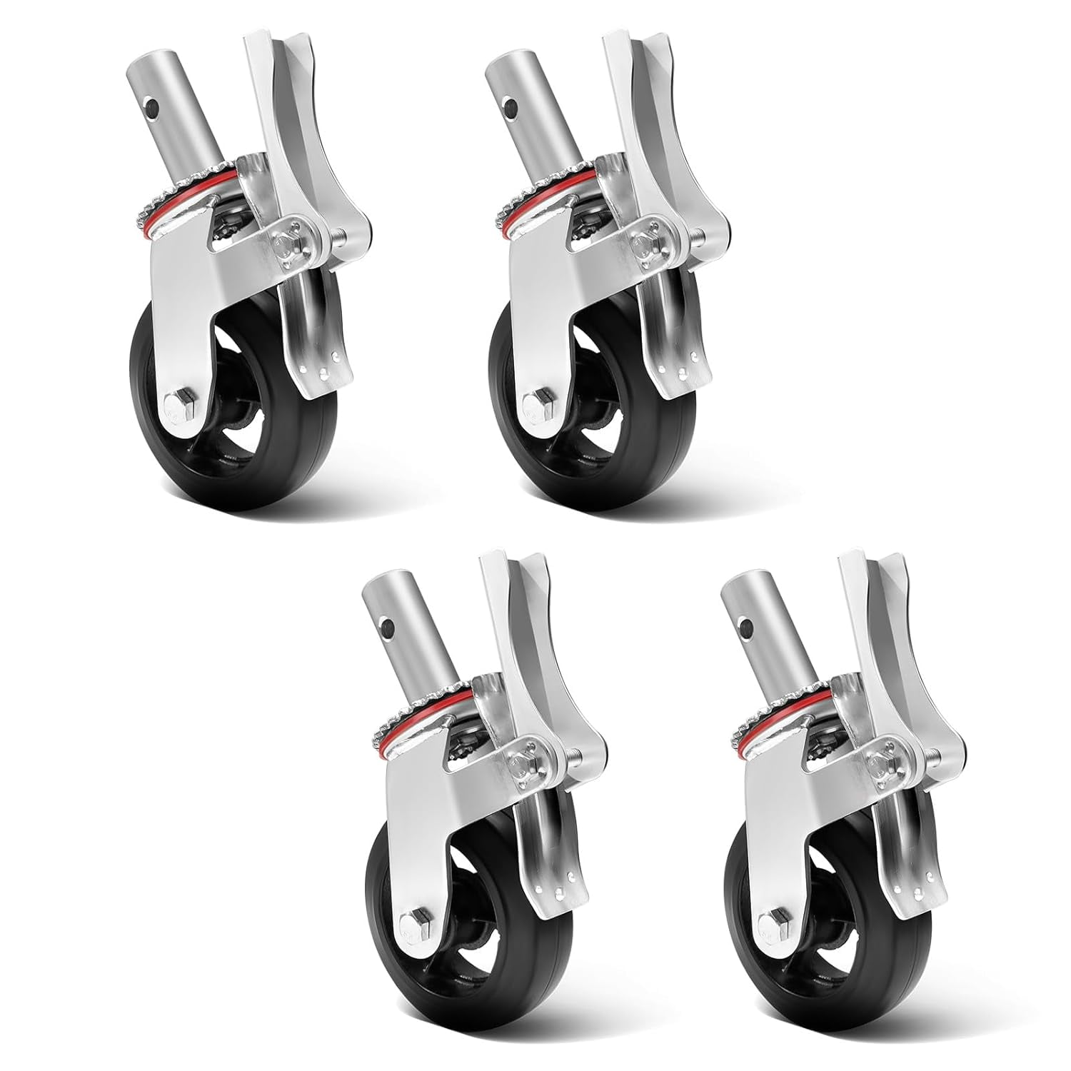 6 Inch Scaffolding Caster Wheels Set, 4 Pack Heavy Duty Swivel Casters ...