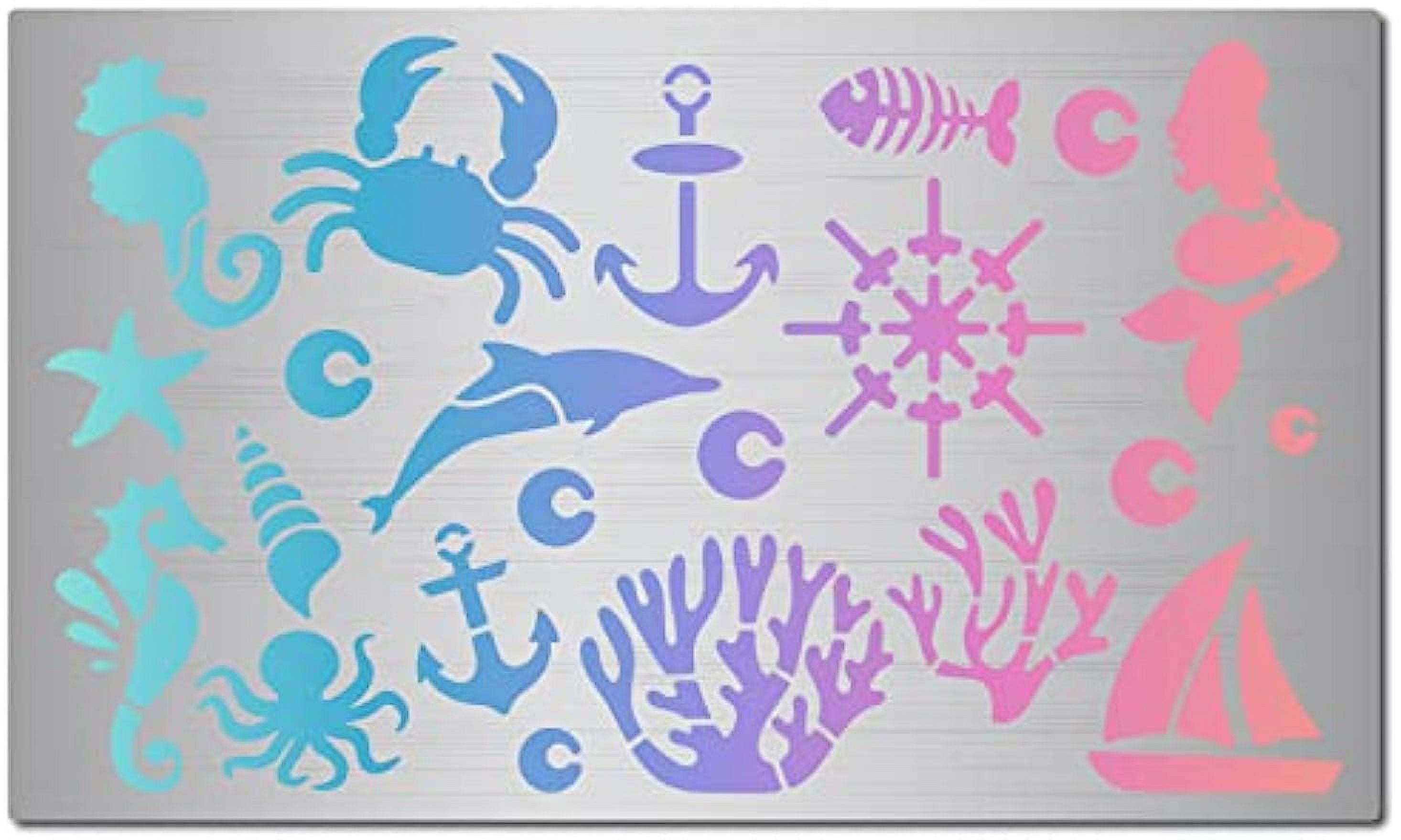 6 Inch Sea Animals Metal Stencil Ocean Creature Wood Burning Stencil ...