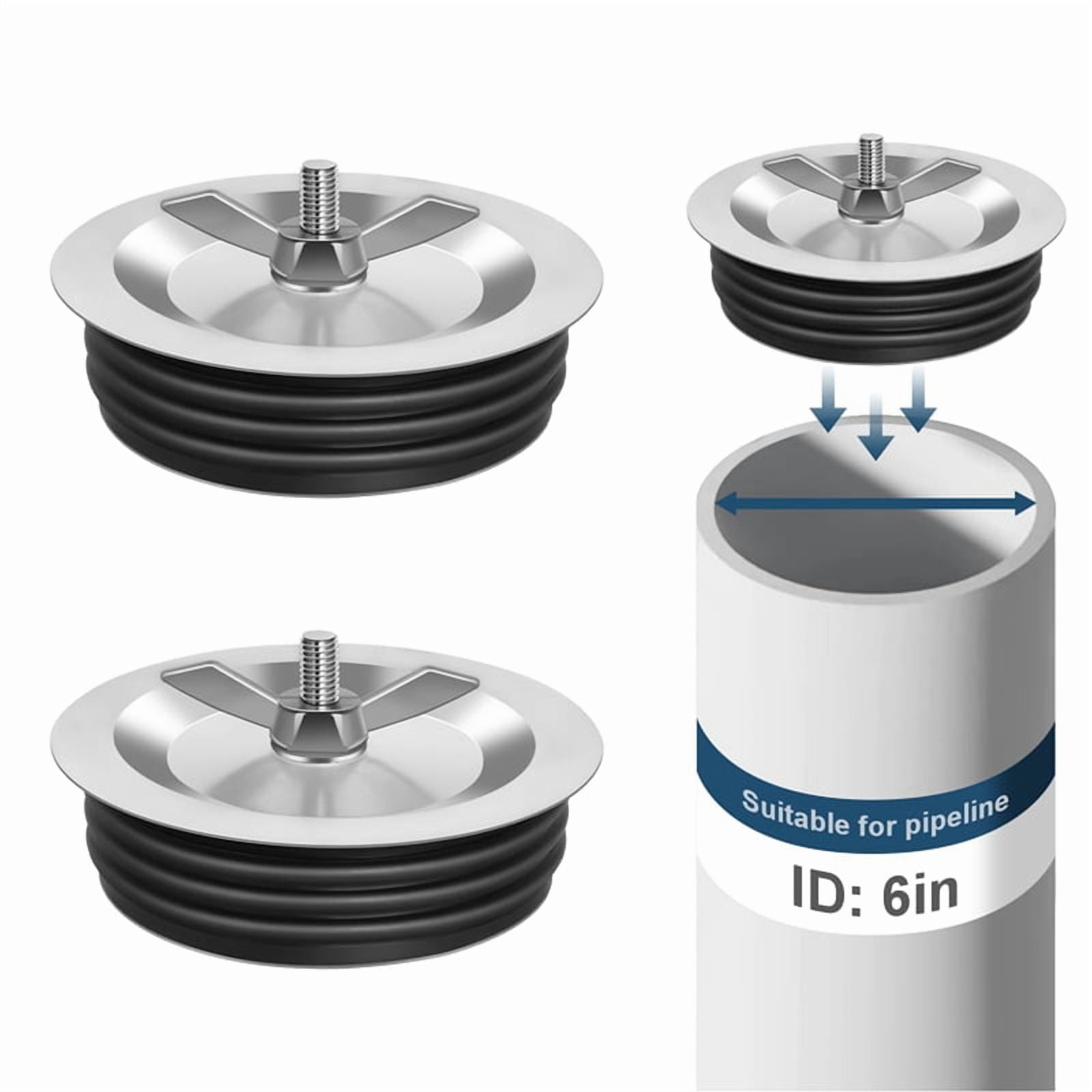 6 Inch Sewer Cleanout Cap,Steel Mechanical Test Plugs, Drain Expansion ...