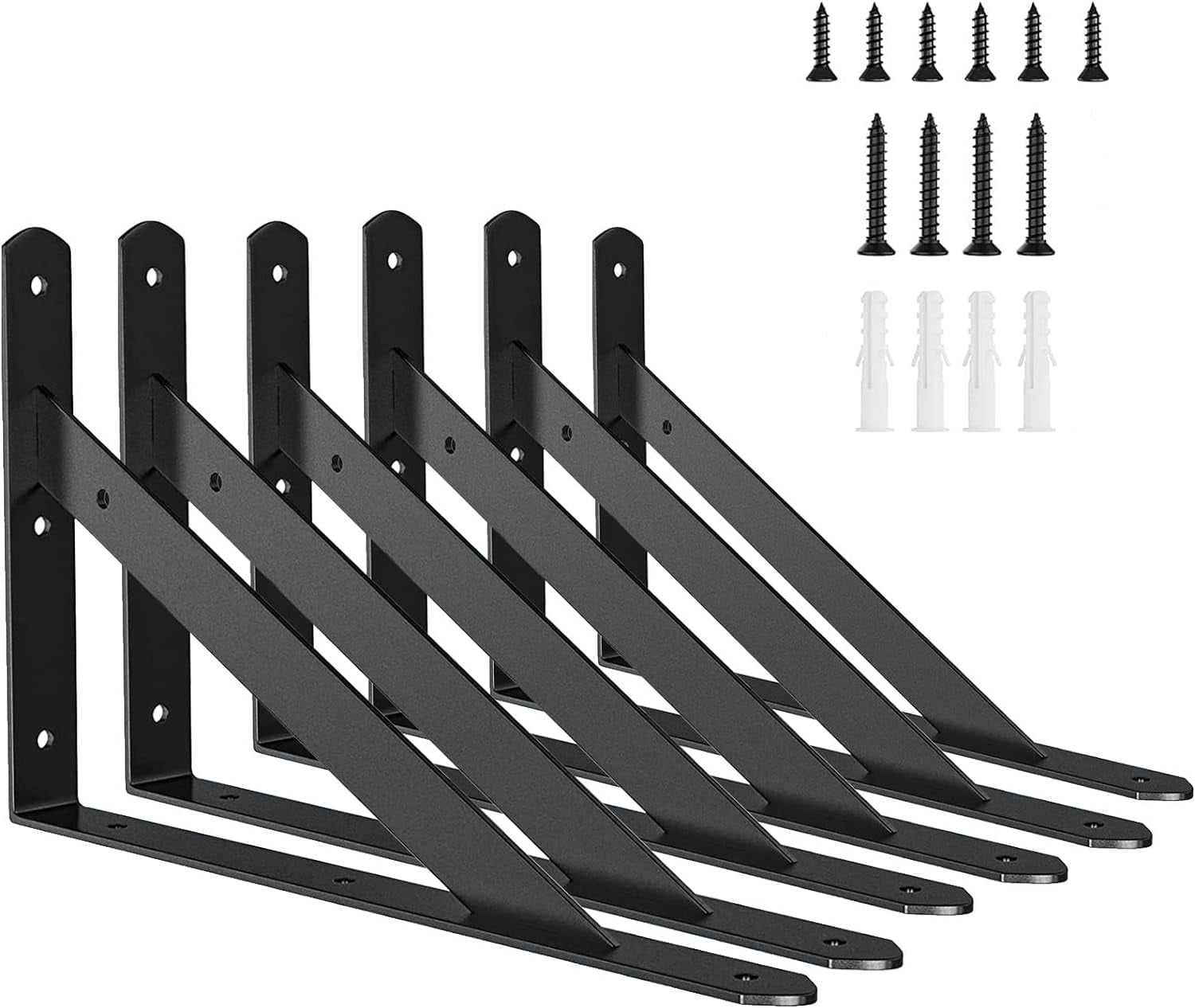 6 Inch Shelf Brackets, 6 Pack Heavy Duty L Brackets for Shelves, 90 ...