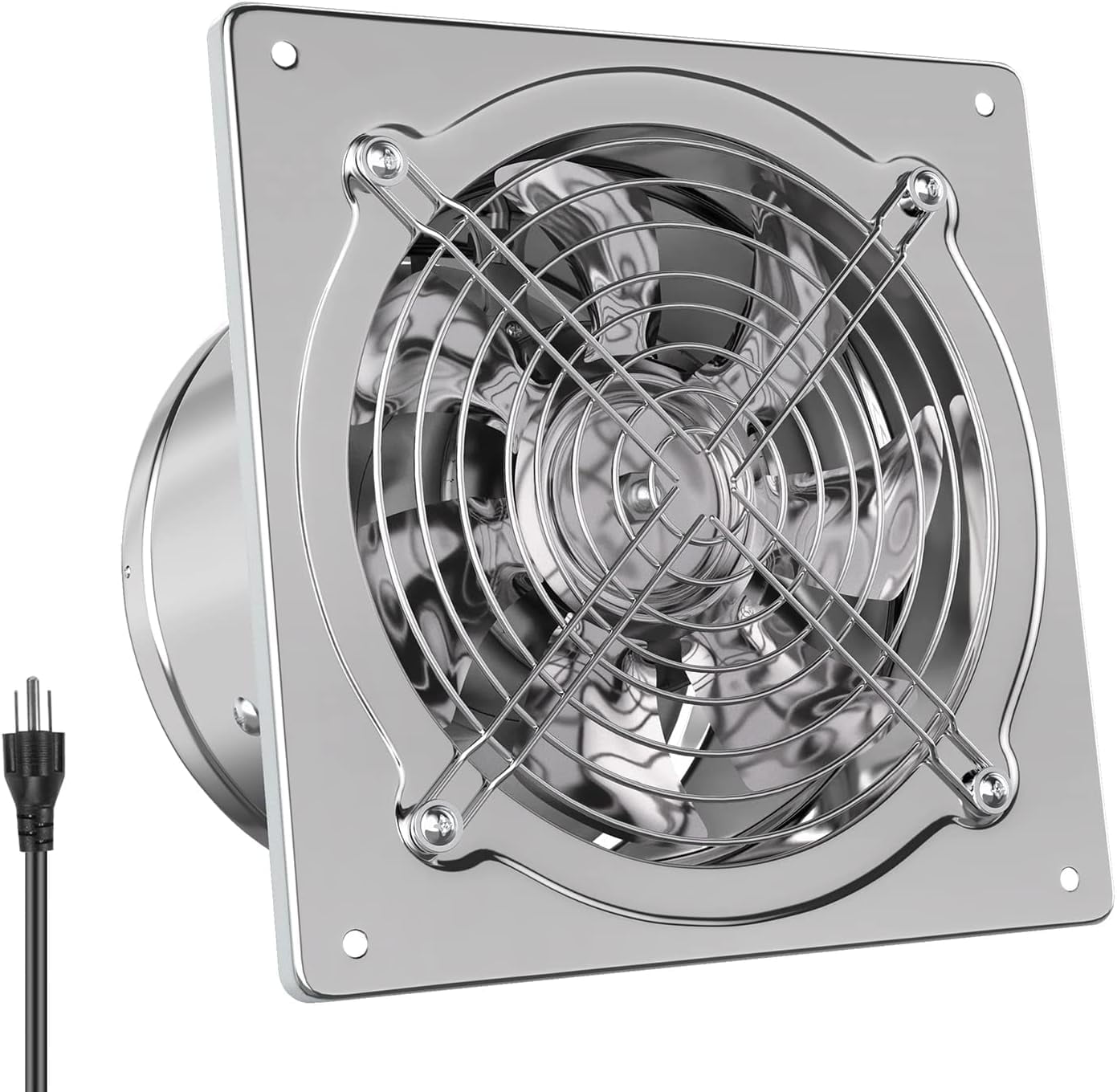 ZFITEI 6 Inch Silver Exhaust Fan, 110V Ventilation with Power Cord ...