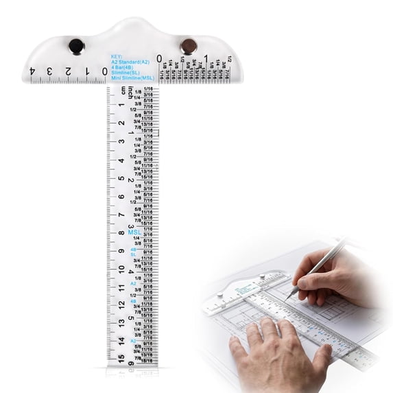 6 Inch Small T Ruler for Crafting, Clear Acrylic T-Square Ruler ...