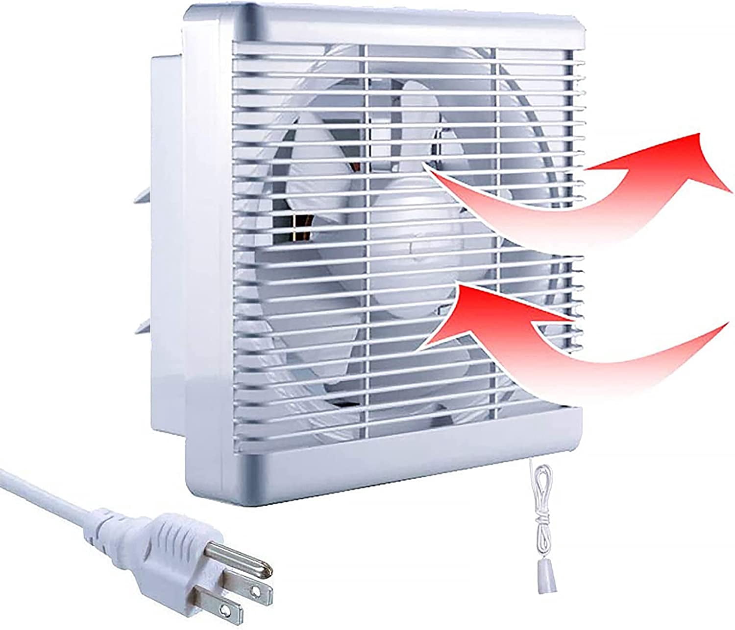 6 Inch Small Window Shutter Exhaust Fan, 7.7 x 7.7 Inch Cutout, 145CFM ...