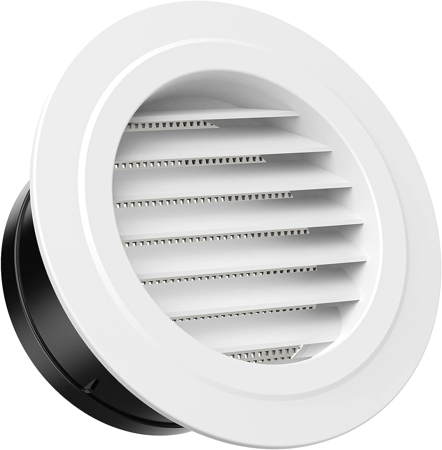 6 Inch Soffit Vent Cover – Round ABS Louver with Built-in Screen Mech ...