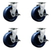 6 Inch Nylon Caster Set with Roller Bearings 2 Brakes 2 Swivel Locks ...