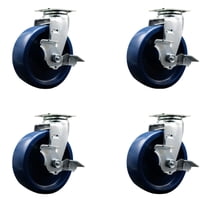 4 Inch Semi Steel Wheel Swivel Caster Set with Roller Bearings Service ...