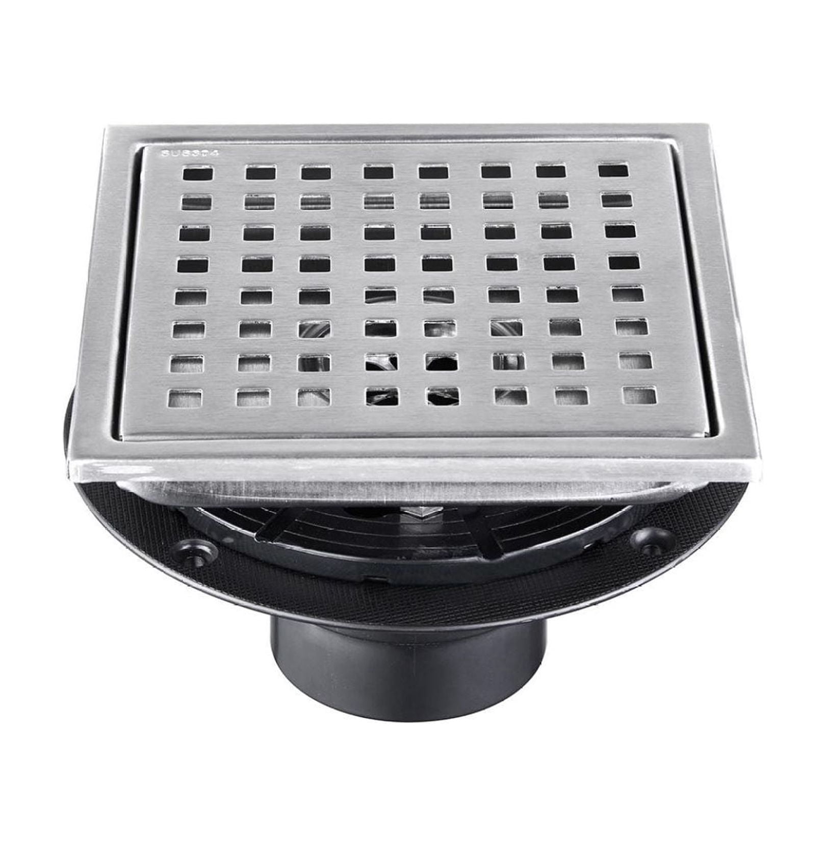 6 Inch Square Shower Drain Grid - Stainless Steel Floor Drain for ...