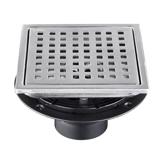 6 Inch Square Shower Drain Grid - Stainless Steel Floor Drain for ...