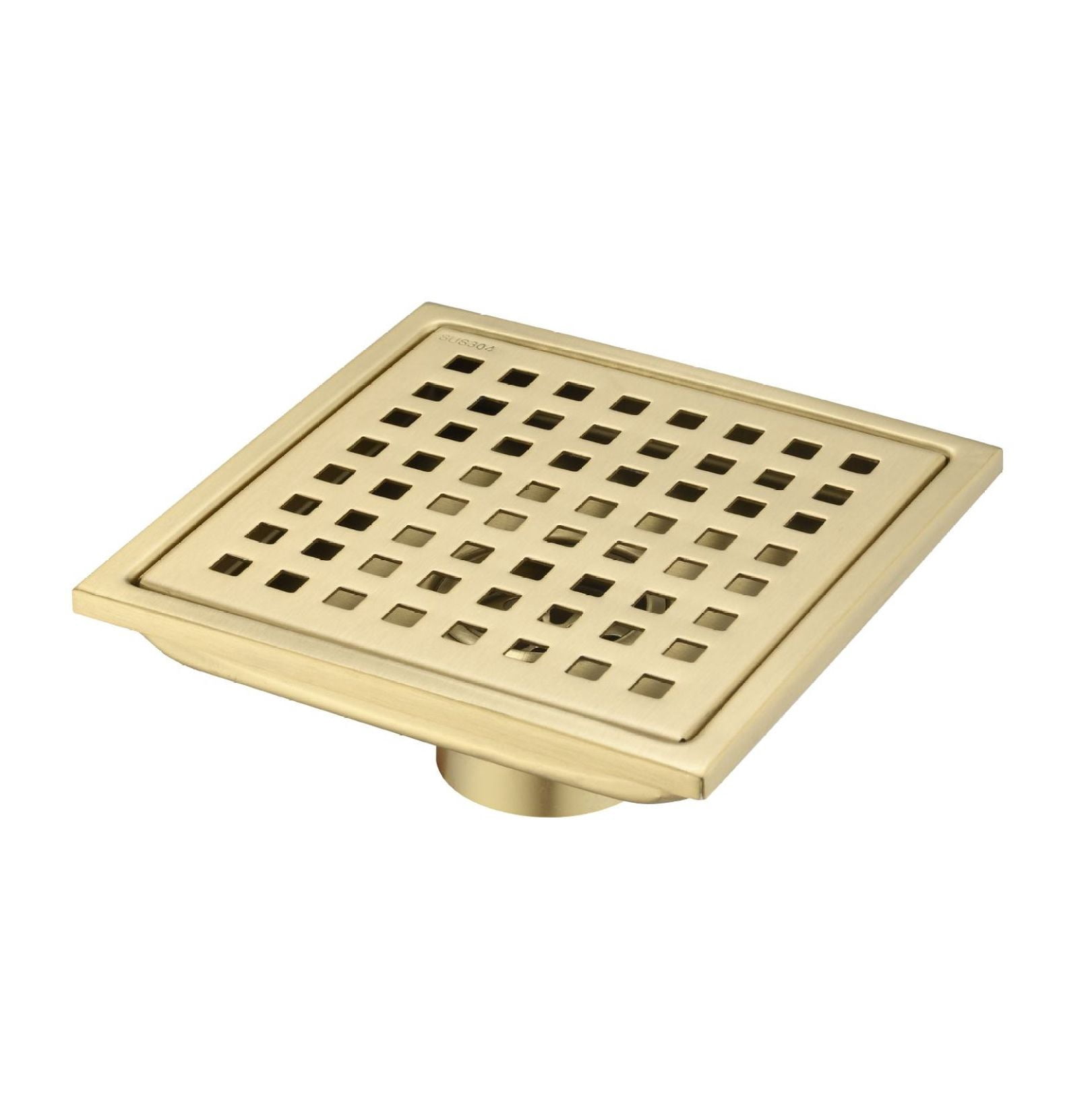 6 Inch Square Shower Drain - Stainless Steel Floor Drain with Grid ...