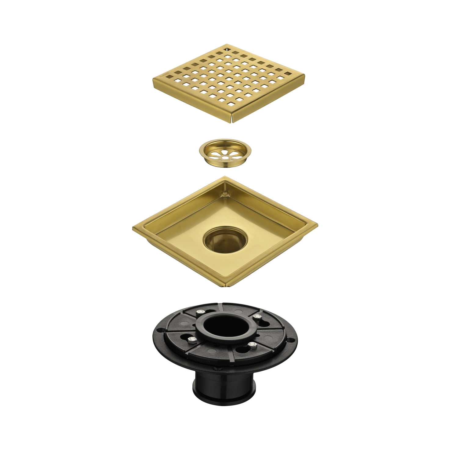 6 Inch Square Shower Floor Drain Flange Pattern Grate Removable Food ...