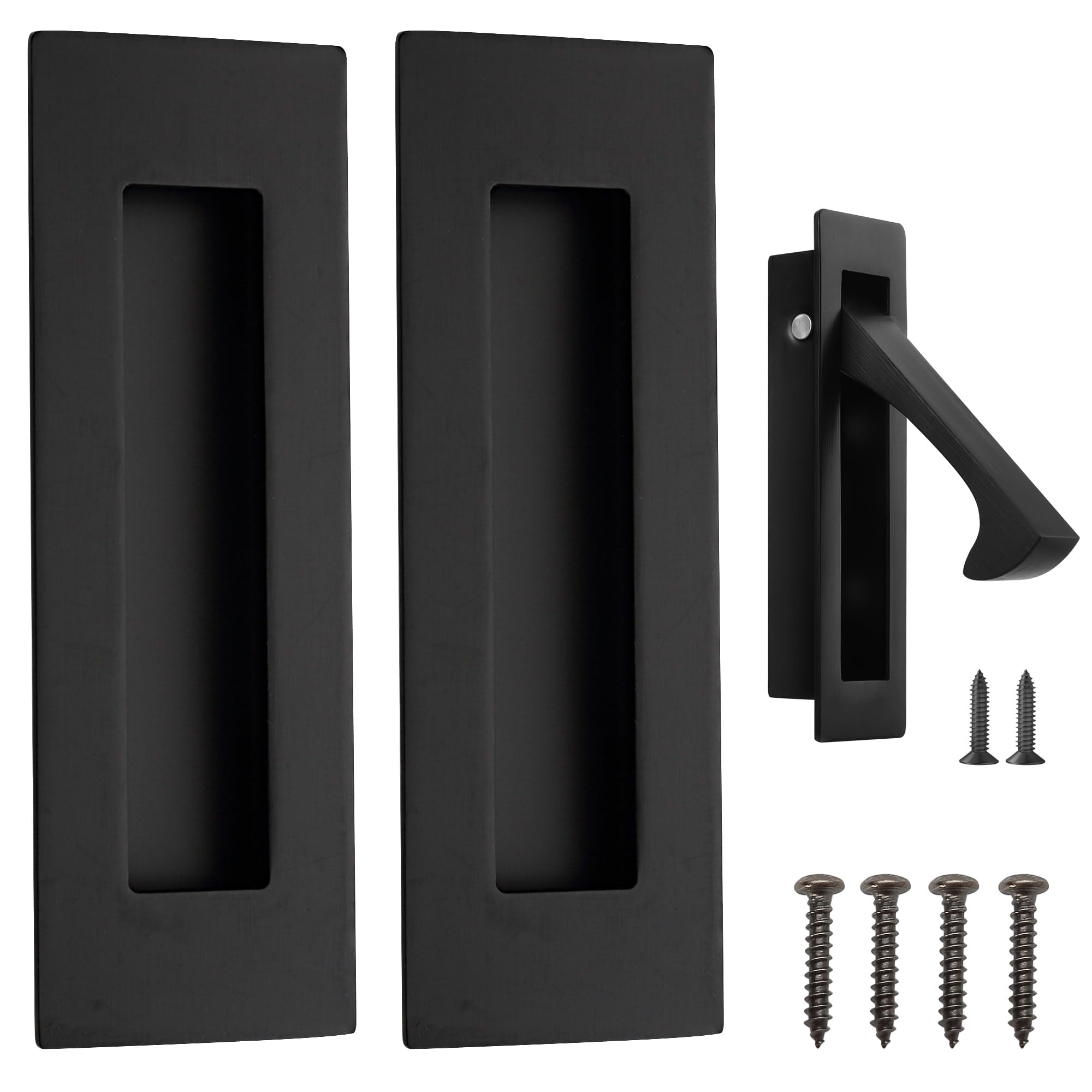 6 Inch Stainless Steel Black (3 Pack A) Recessed Finger Flush Pulls for ...