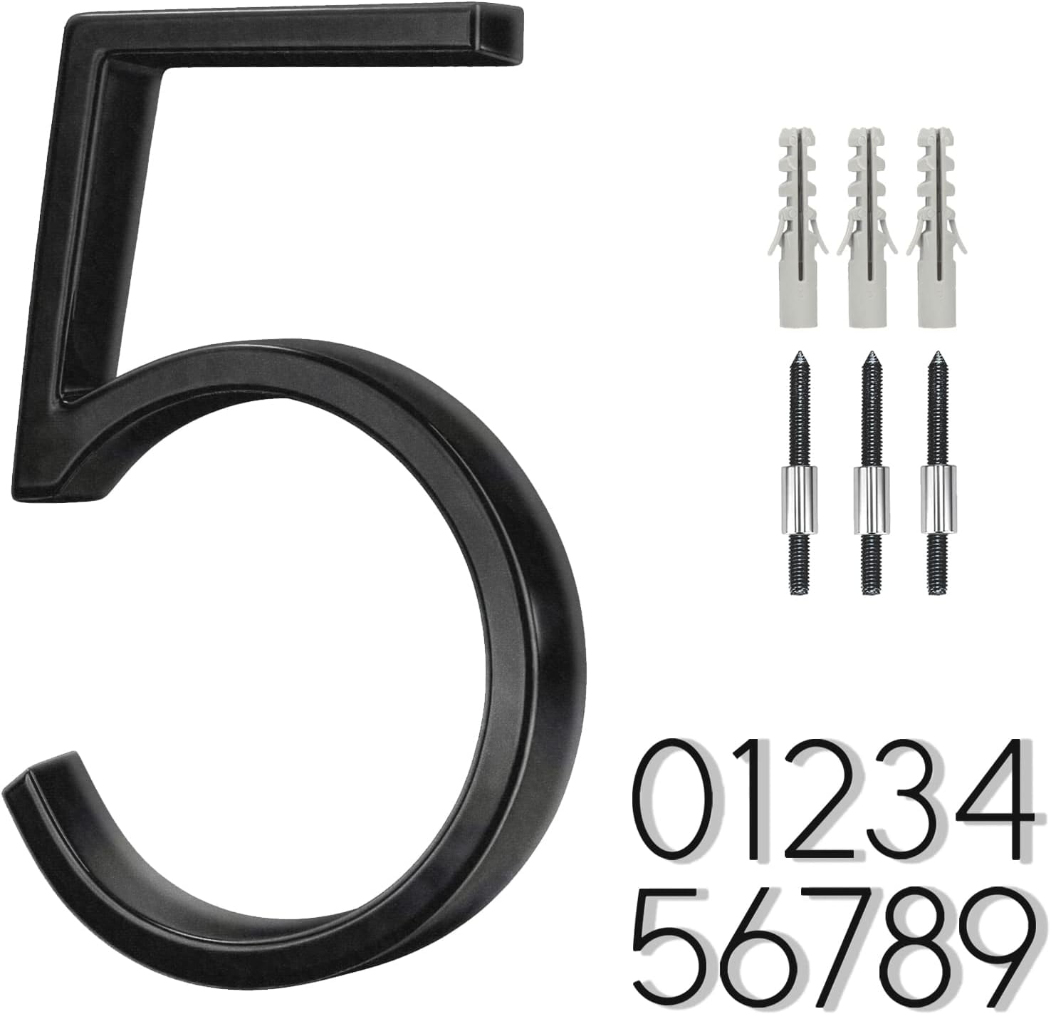 6 Inch Stainless Steel Floating House Number, Metal Modern House ...