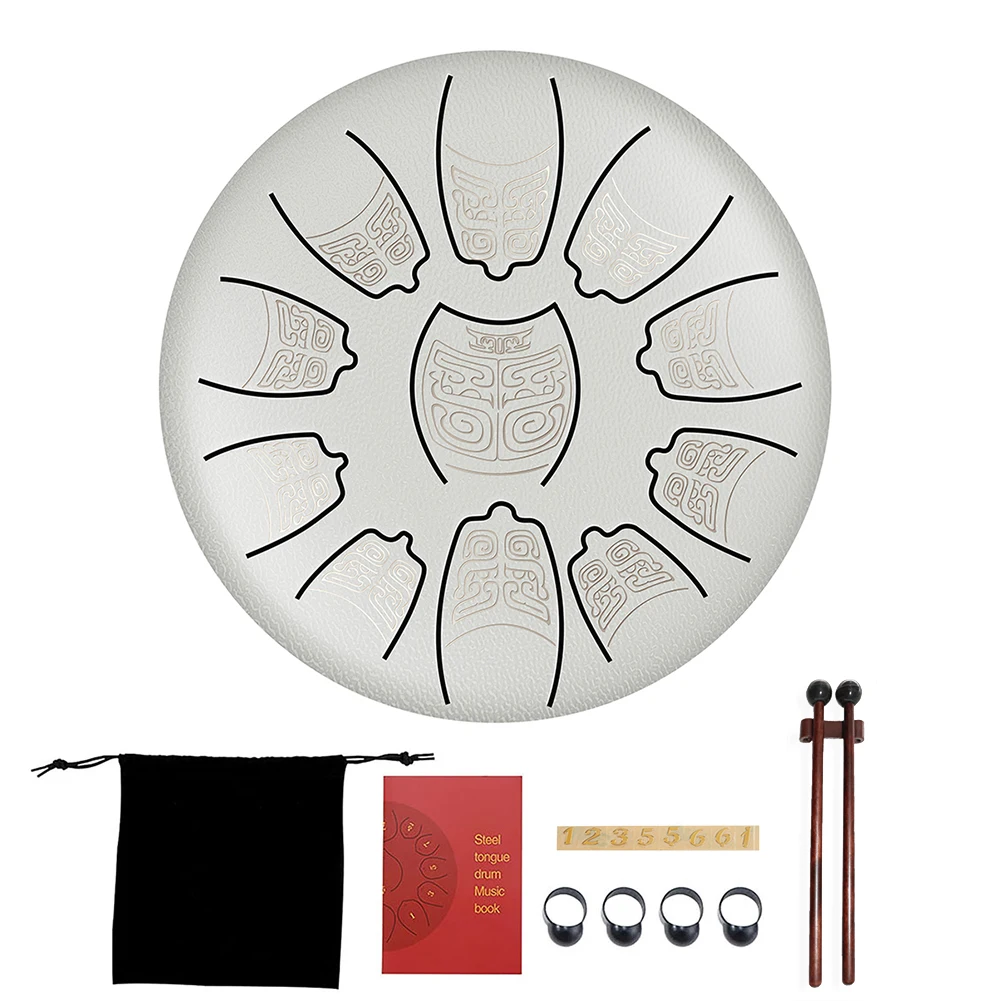 6-Inch Steel Tongue Drum - 11-Note Handpan Instrument With Carrying Bag ...