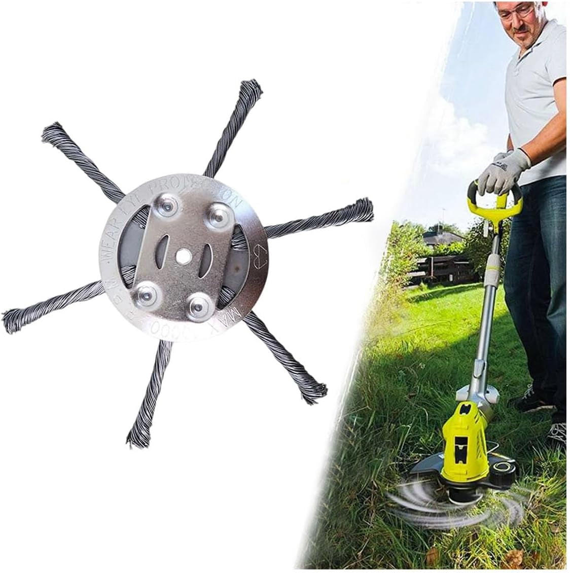 6 Inch Steel Wire Brush Cutter Trimmer Head, Universal Steel Wire ...