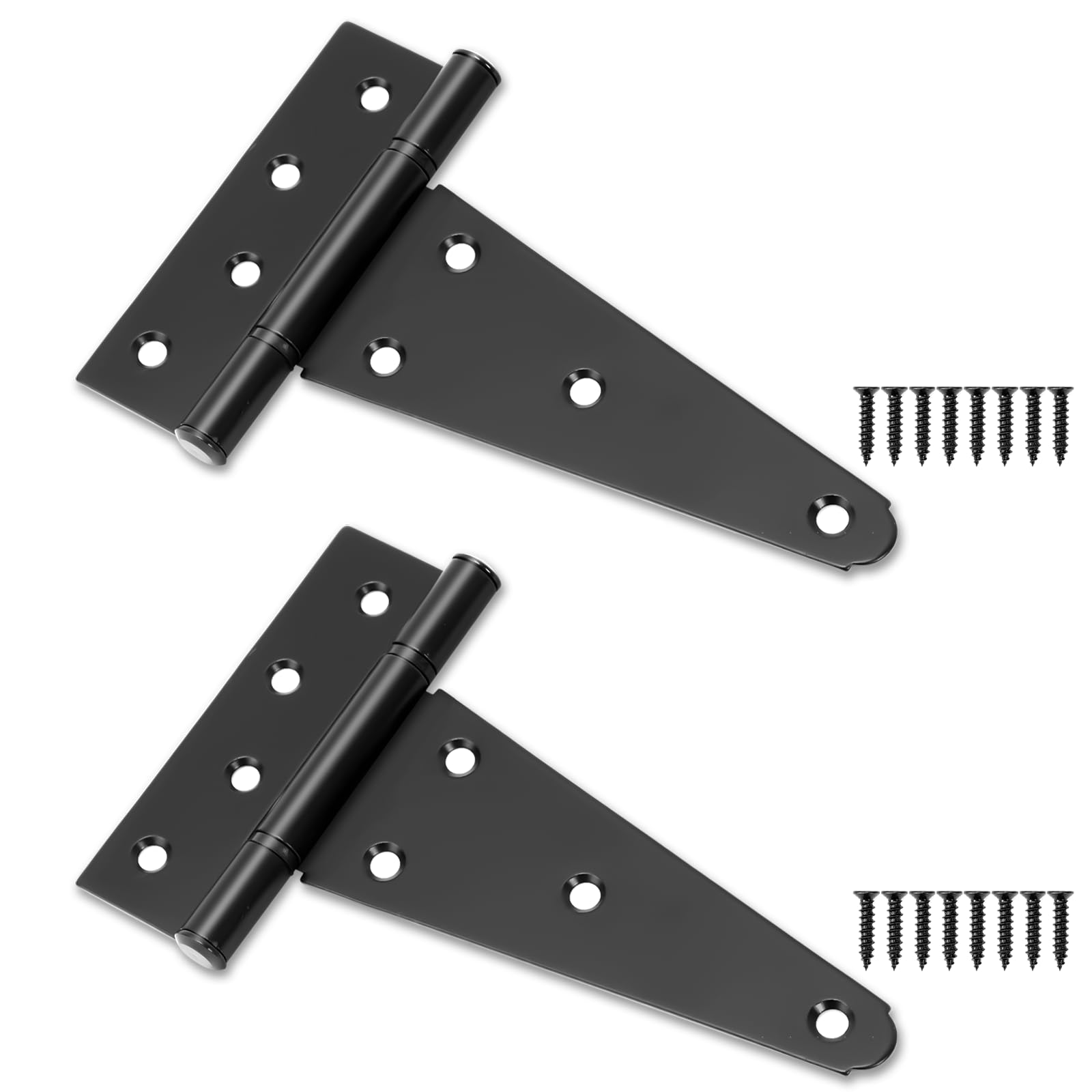 6 Inch T-Strap Shed Door Hinges, 2 Pack Heavy Duty Tee Hinge, T-Gate ...