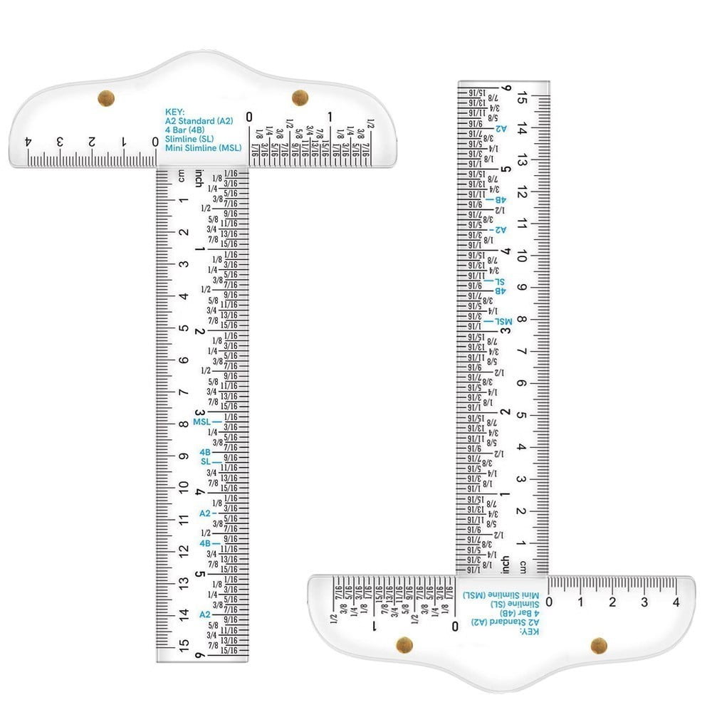 6 Inch T-shaped Acrylic Ruler with Inches and Centimeters Calibration ...