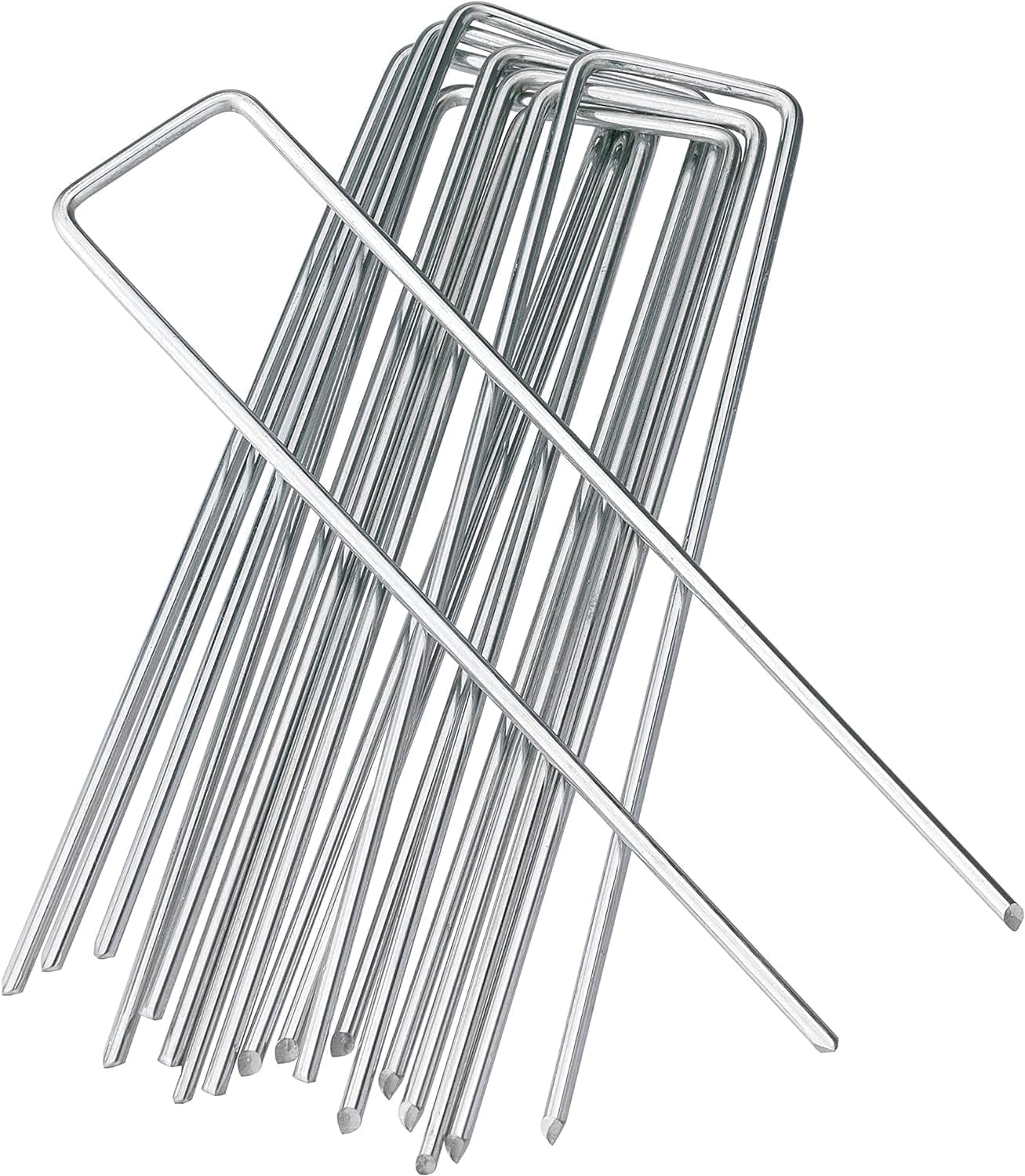 6-Inch Tent Stakes Outdoor Ground Galvanized Metal Garden Staples - 50 ...