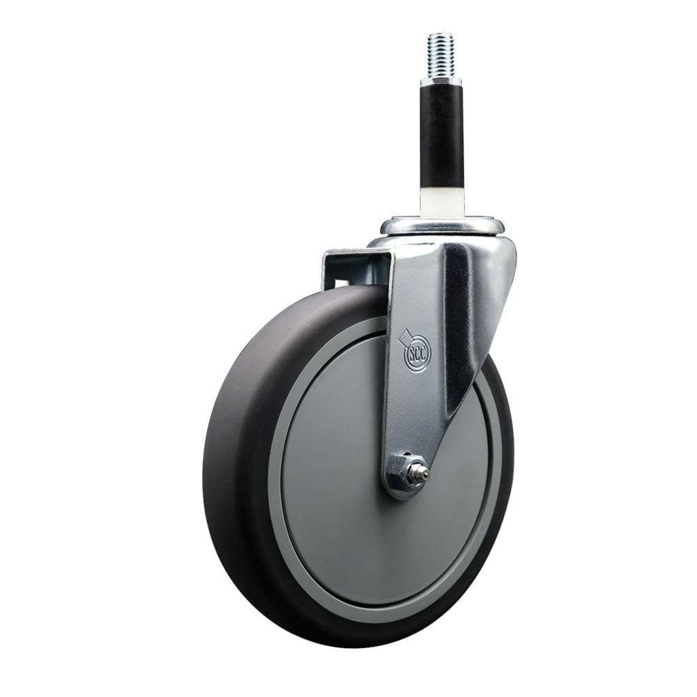 6 Inch Thermoplastic Rubber Wheel Swivel 7/8 Inch Expanding Stem Caster ...