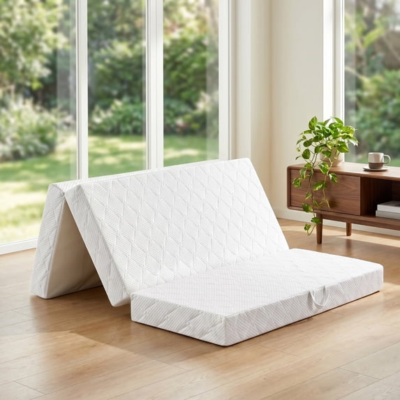 6-Inch Tri-Fold Memory Foam Mattress, Full Size Folding Floor Bed for ...