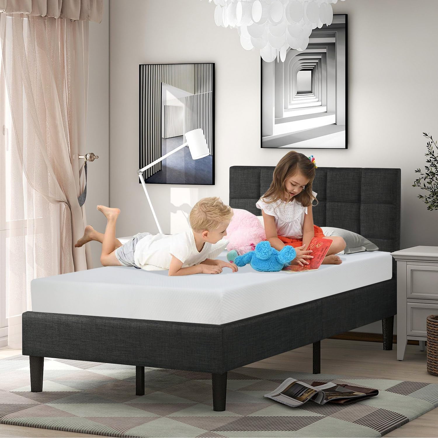 6 Inch Twin Mattress, Gel Memory Foam for Cool Sleep & Pressure Relief ...