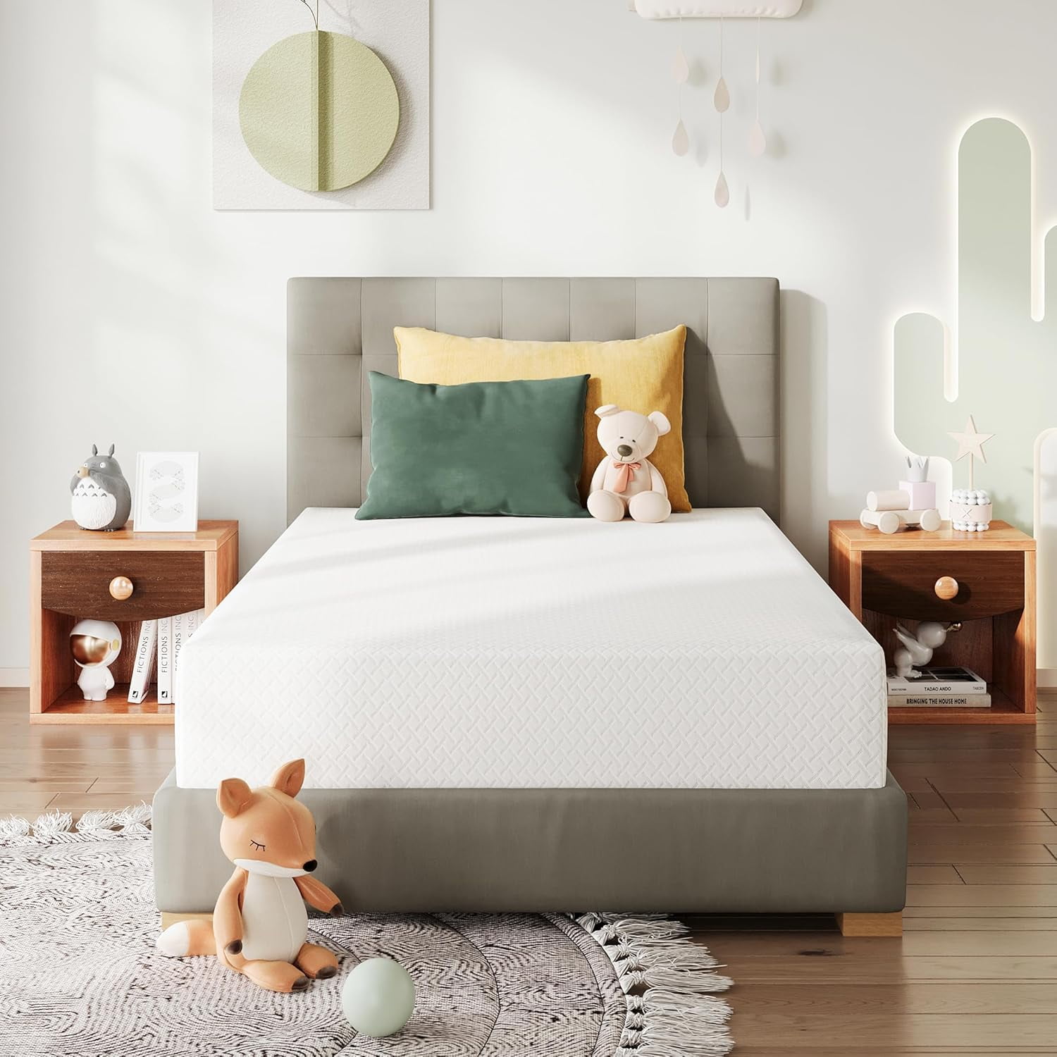 6 Inch Twin Mattress for Kids & Bunk Bed, Cooling Green Tea Gel Memory ...