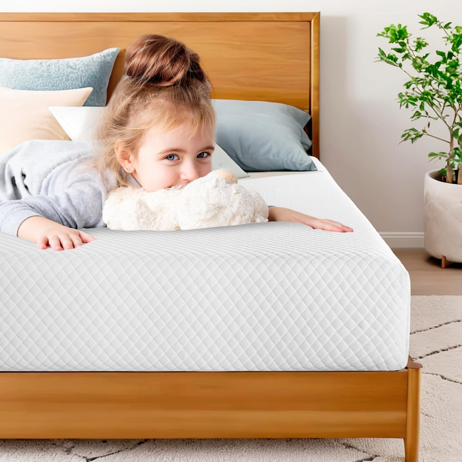 6 Inch Twin Memory Foam Mattress for Cool Sleep Medium Firm Feel Zoned ...