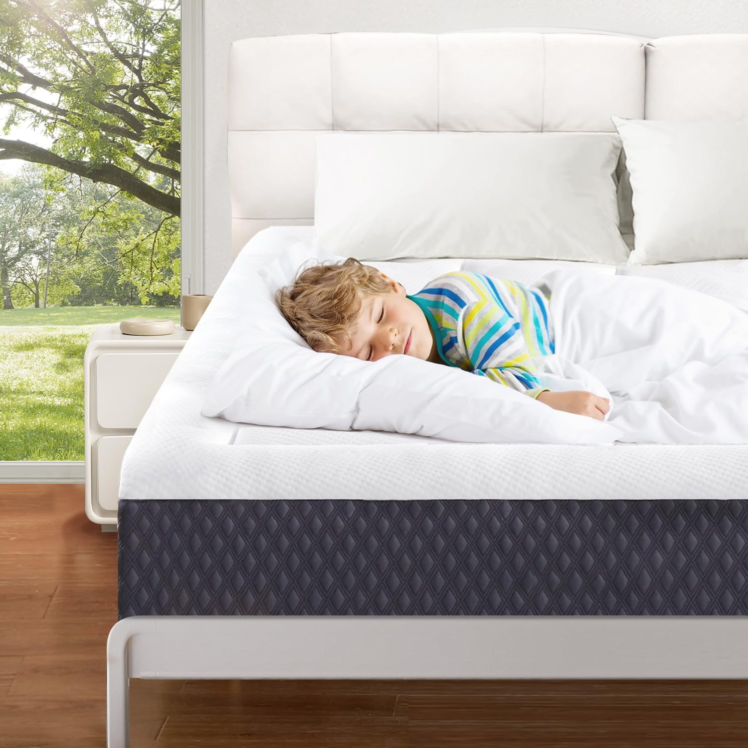 6 Inch Twin XL Mattress Breathable Gel-Memory Foam Plus Pillowtop ...