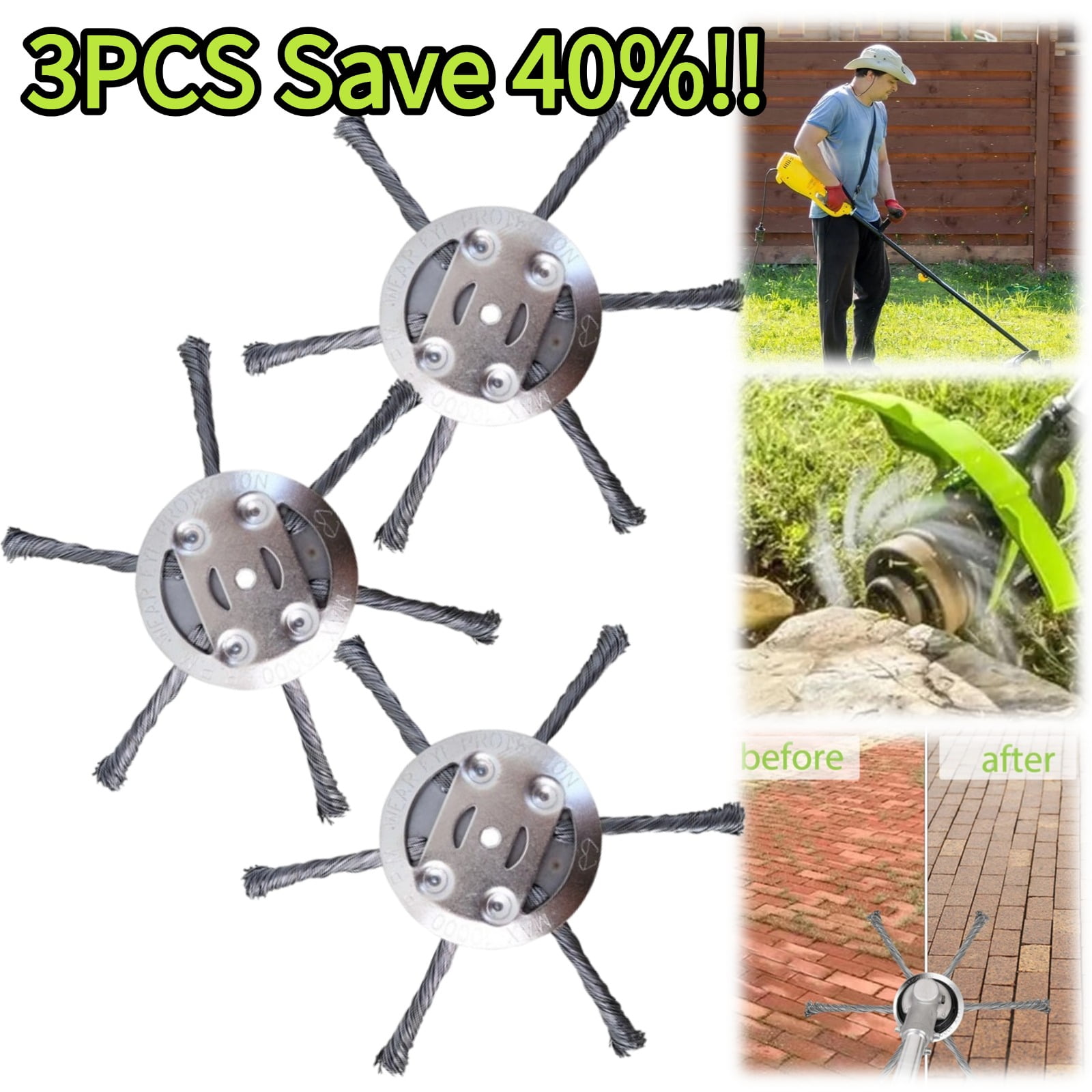 6 Inch Universal Steel Wire Trimmer Head, Steel Wire Grass Trimmer Head ...