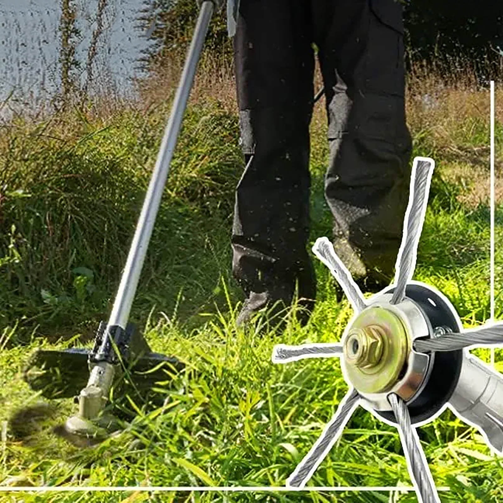 6 Inch Universal Steel Wire Trimmer Head, Steel Wire Grass Trimmer Head ...