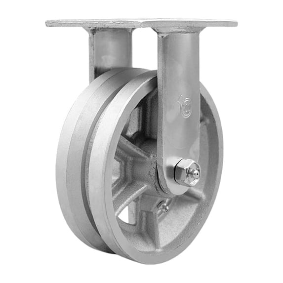 6 Inch V-Groove Semi Steel Cast Iron Wheel Rigid Caster with Bronze ...