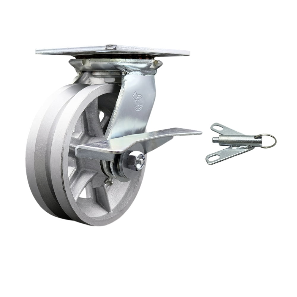 6 Inch V Groove Semi Steel Caster with Ball Bearing and Brake/Swivel ...
