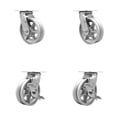 6 Inch V Groove Semi Steel Swivel Caster Set with Roller Bearings 2 ...