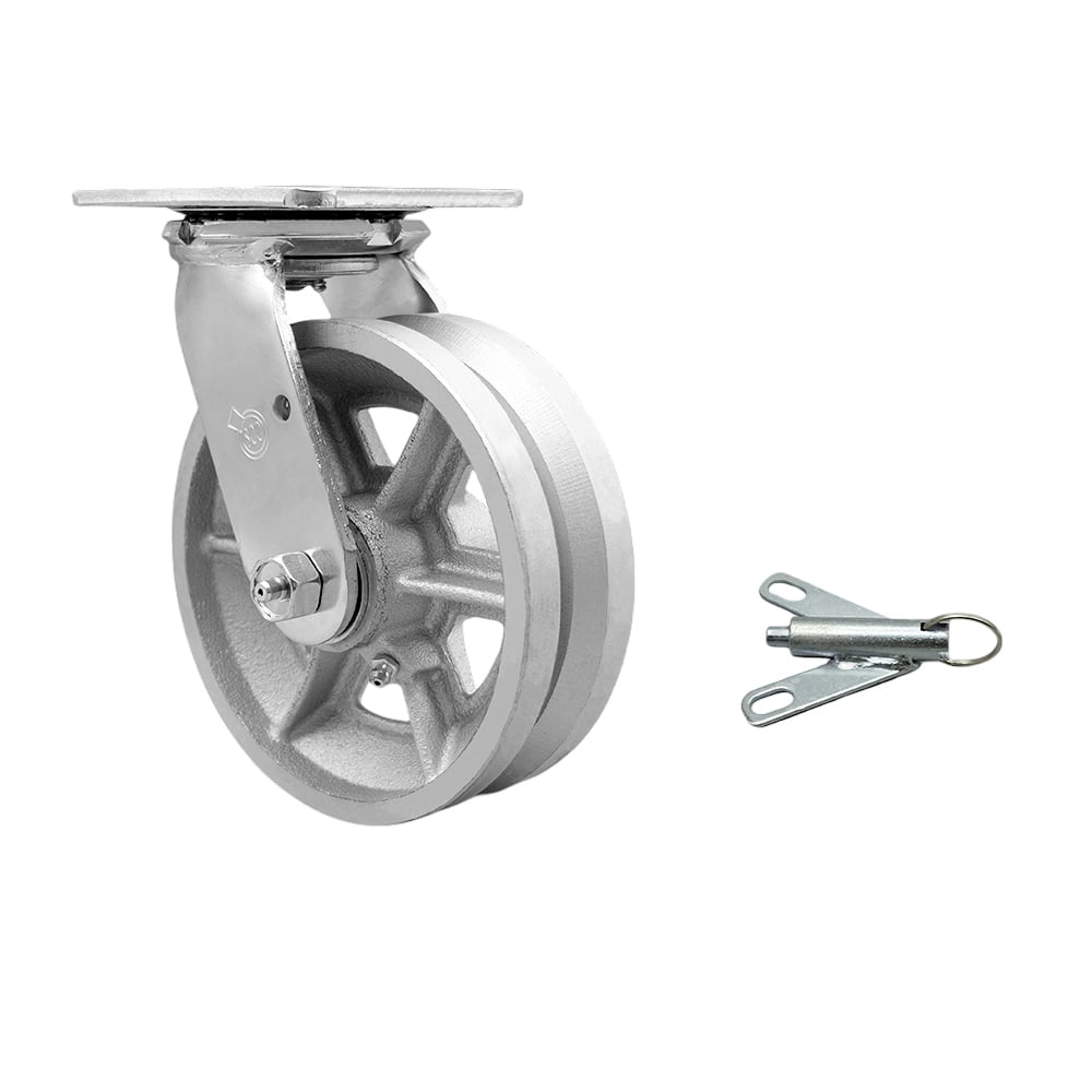 6 Inch V-Groove Semi Steel Swivel Caster with Bronze Bearing and Swivel ...