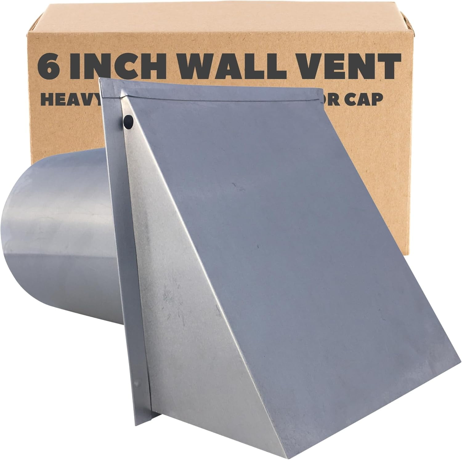 6 Inch Wall Vent Cap - Aluminum - Damper Only - Heavy Duty Hooded Metal ...