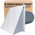 6 Inch Wall Vent Cap - Painted White Steel - Screen Only - Heavy Duty ...