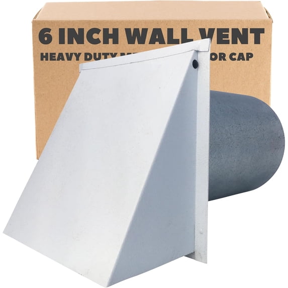 6 Inch Wall Vent Cap - Painted White Steel - Screen Only - Heavy Duty ...