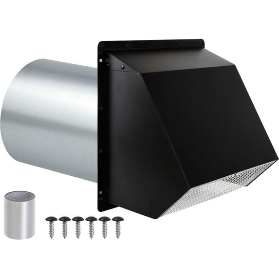 6 Inch Wall Vent Exhaust Vent Dryer Vent Cover Outside, 6" Hooded Wall ...