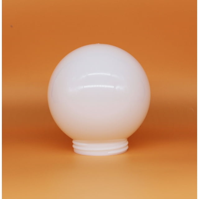 6 Inch White Acrylic Lamp Post Globe with 3.24 Inch Threaded Neck ...