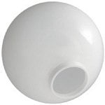 6 Inch White Acrylic Lamp Post Globes with 3.12 Inch Solid Flange Neck ...