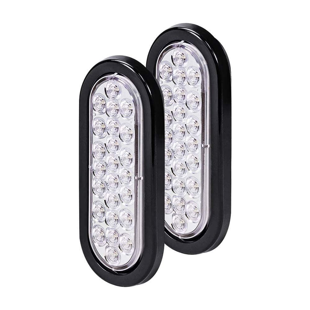 6 Inch White LED SSF20 Flashing Trailer Tail Certified Oval Strobe Truck Lights - IP67 ...