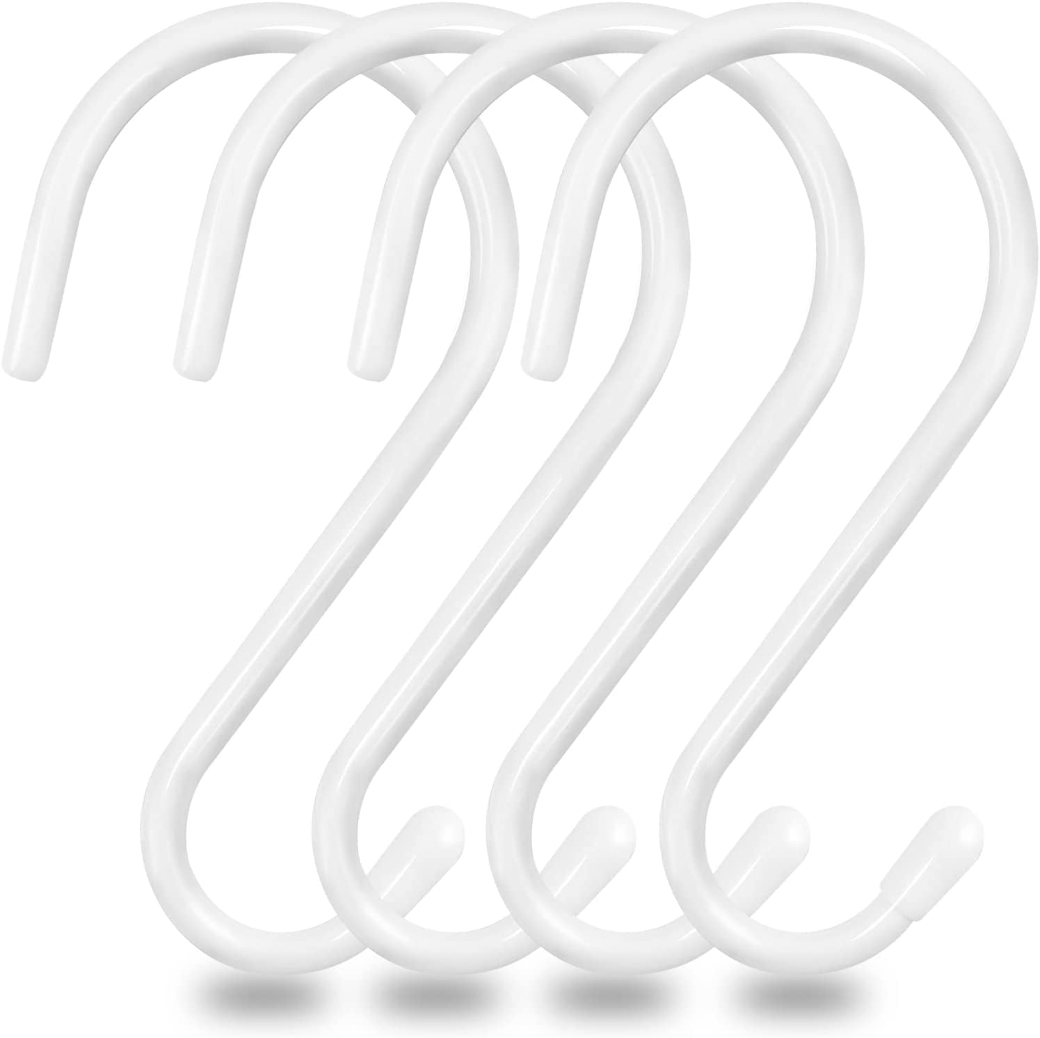 6 Inch White S Hooks, Large Vinyl Coated S Hooks Heavy Duty Non Slip ...