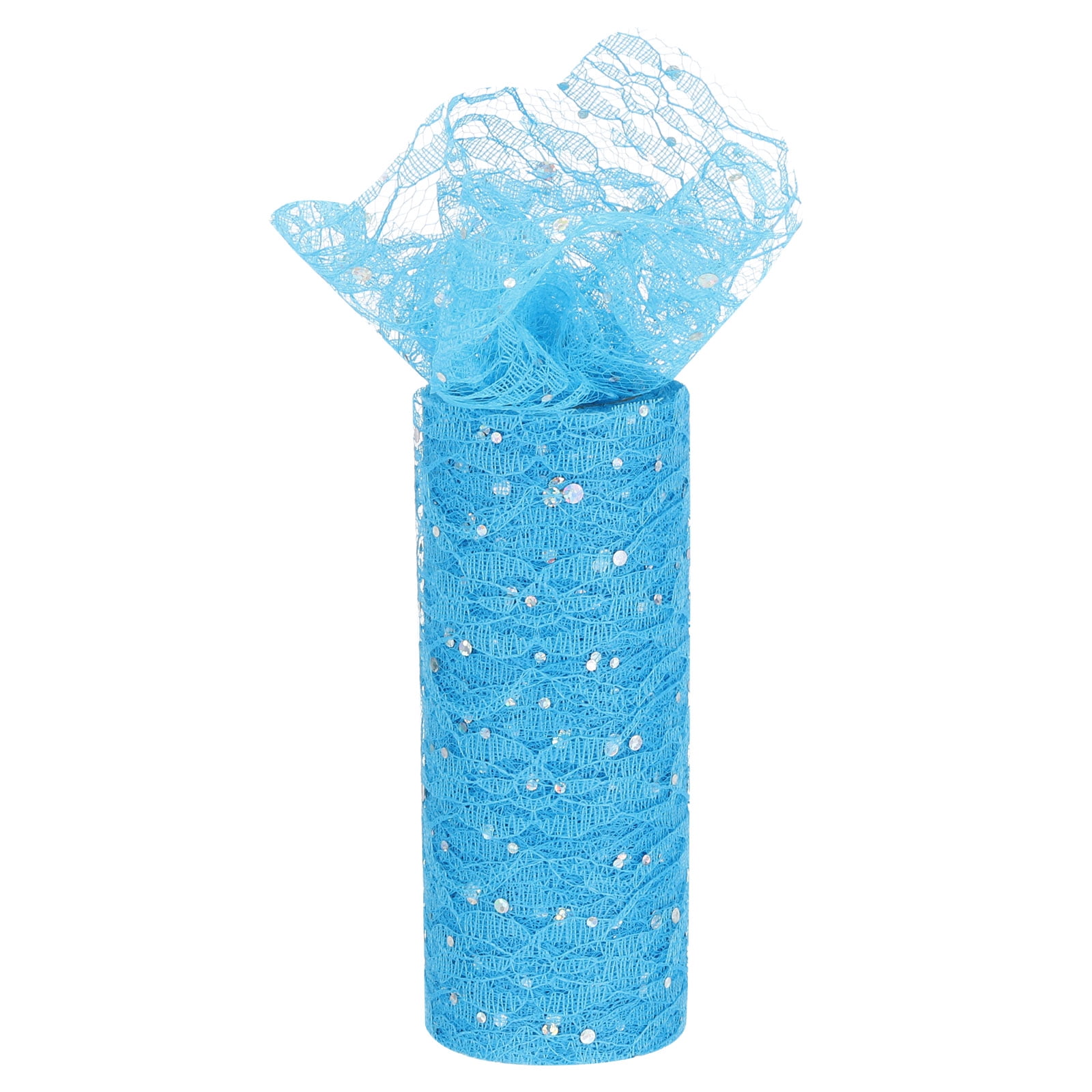6 Inch Wide Lace Sequin Tulle Ribbon Rolls Glitter Netting Fabric 10 ...