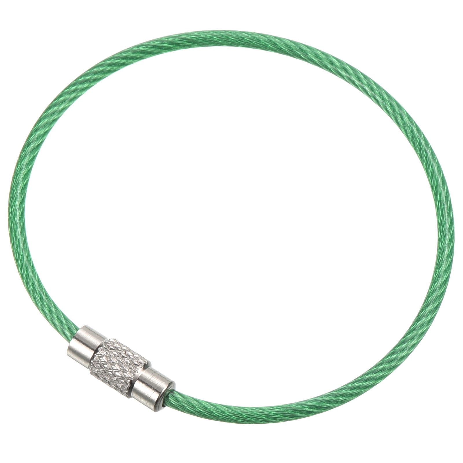 6 Inch Wire Keychain Cable Stainless Steel Key Ring Loop, Green, 15 ...
