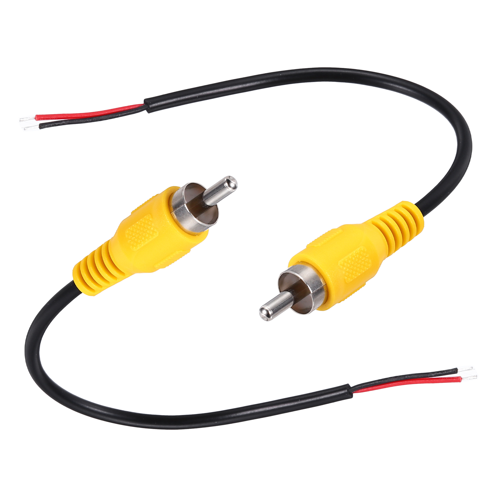 6 Inch Flat Yellow RCA Male Plug Jack Connector Adapter to Bare Wire ...