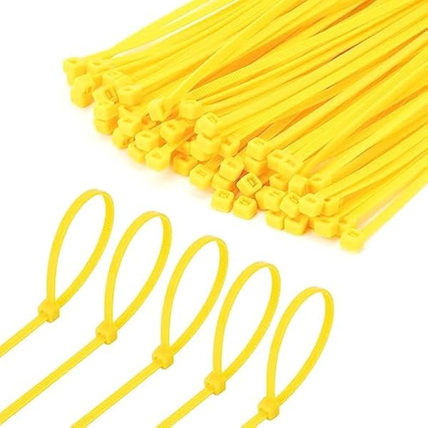 6 Inch Yellow Zip Tie 1000 PCS, 18 Lbs - Small to Medium Zip Tie, Nylon ...