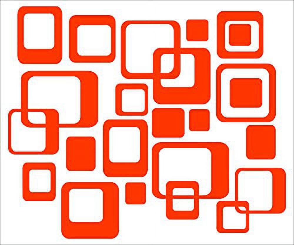 6-Inch and Smaller Funky Wall R/Squares Vinyl Sticker Decals, Orange ...