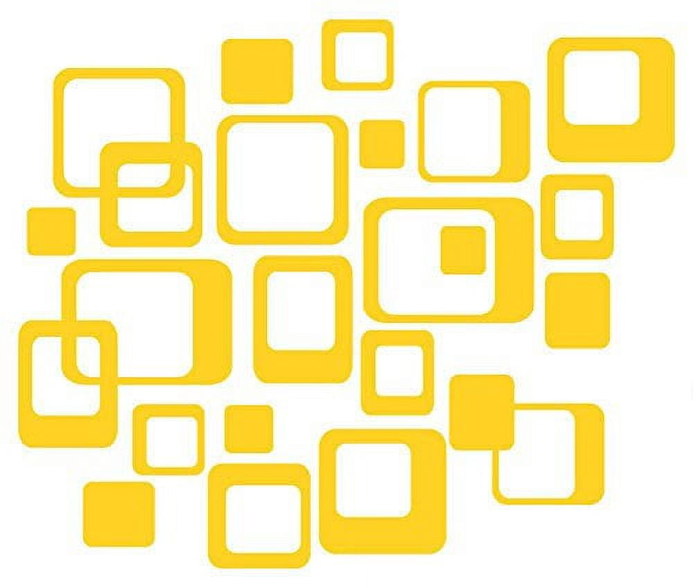 6-Inch and Smaller Funky Wall R/Squares Vinyl Sticker Decals, Yellow ...