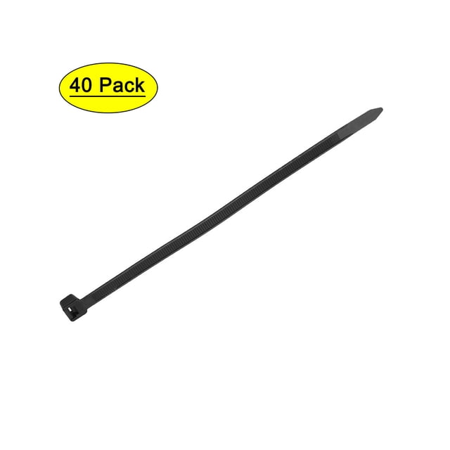 6 Inch x 0.2 Inch Self-Locking Nylon Tie Wraps Black Cable Zip Ties 40 ...